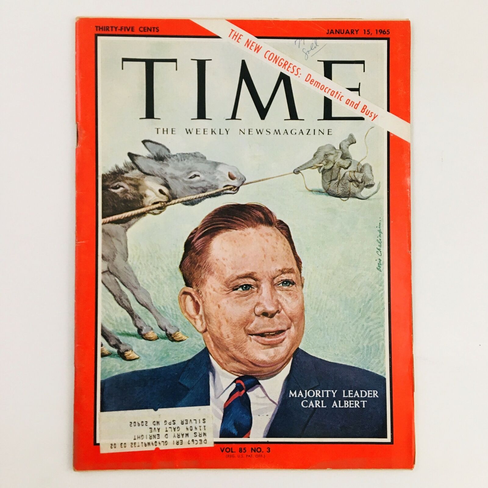 Time Magazine January 15 1965 Vol. 85 No. 3 Majority Leader Carl Alber