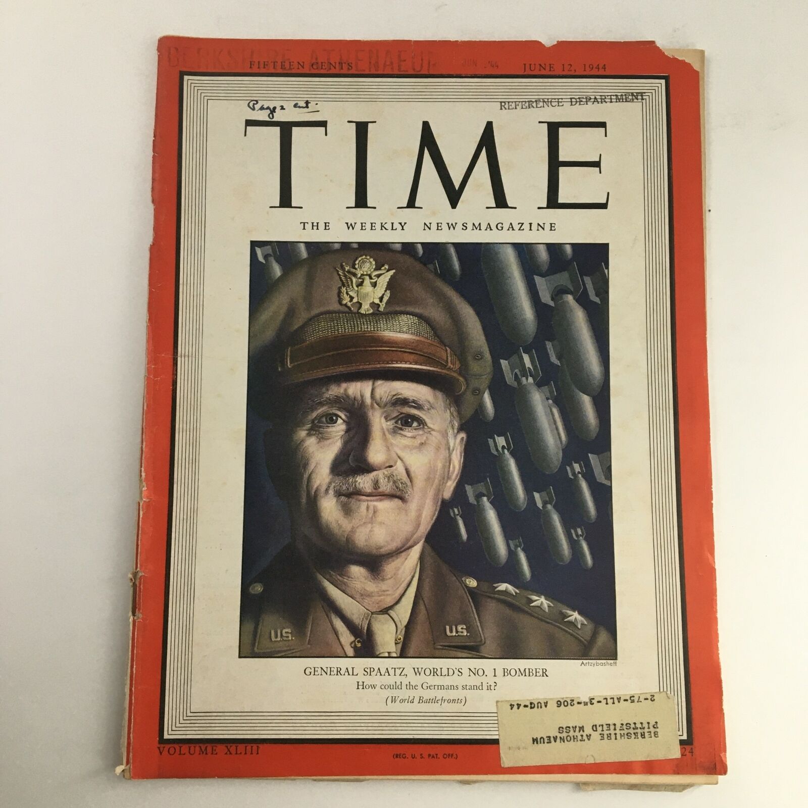 Time Magazine June 1944 - Gen. Spaatz