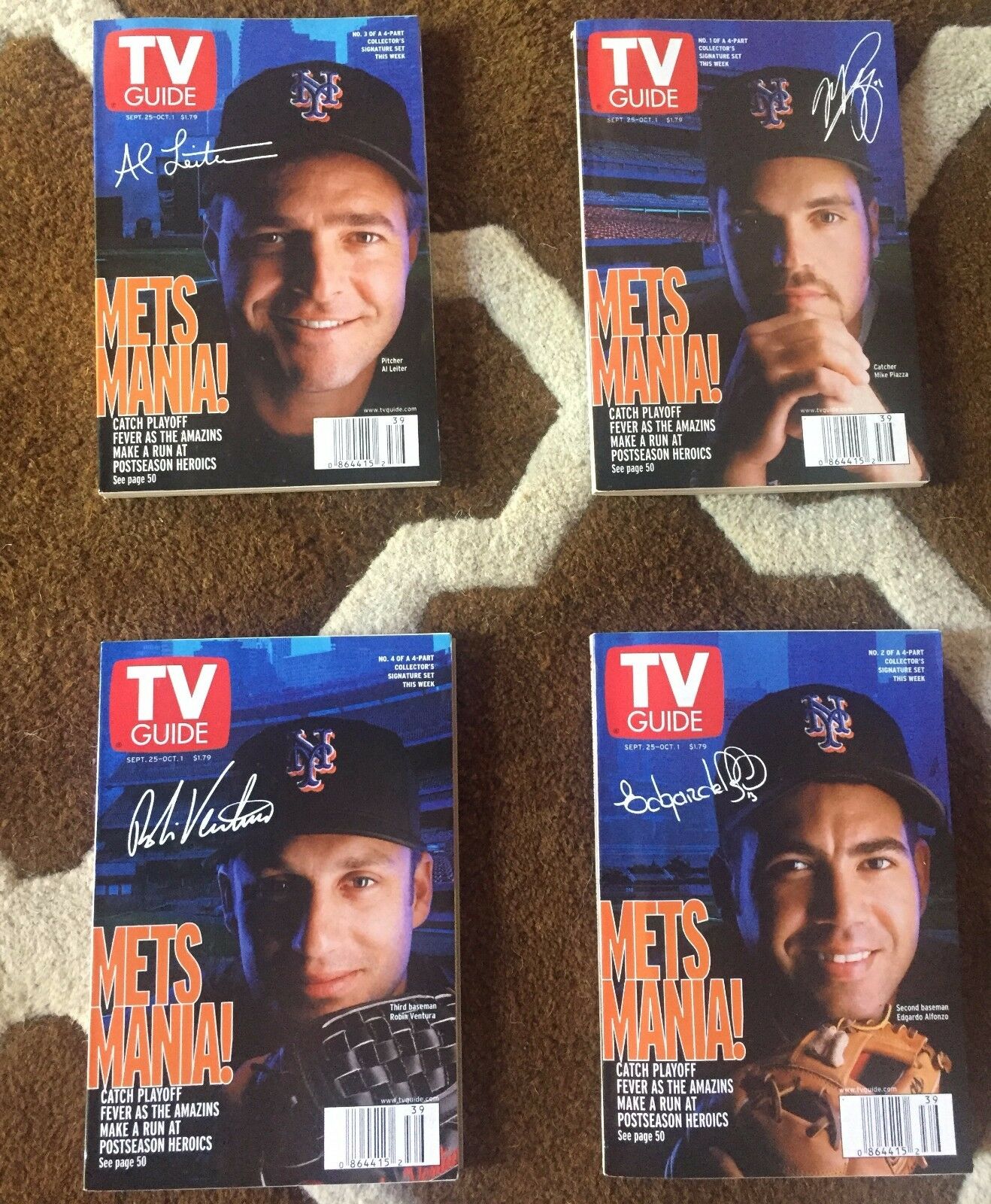 TV Guides New York 1999 Mets Mike Piazza Robin Ventura Al Leiter