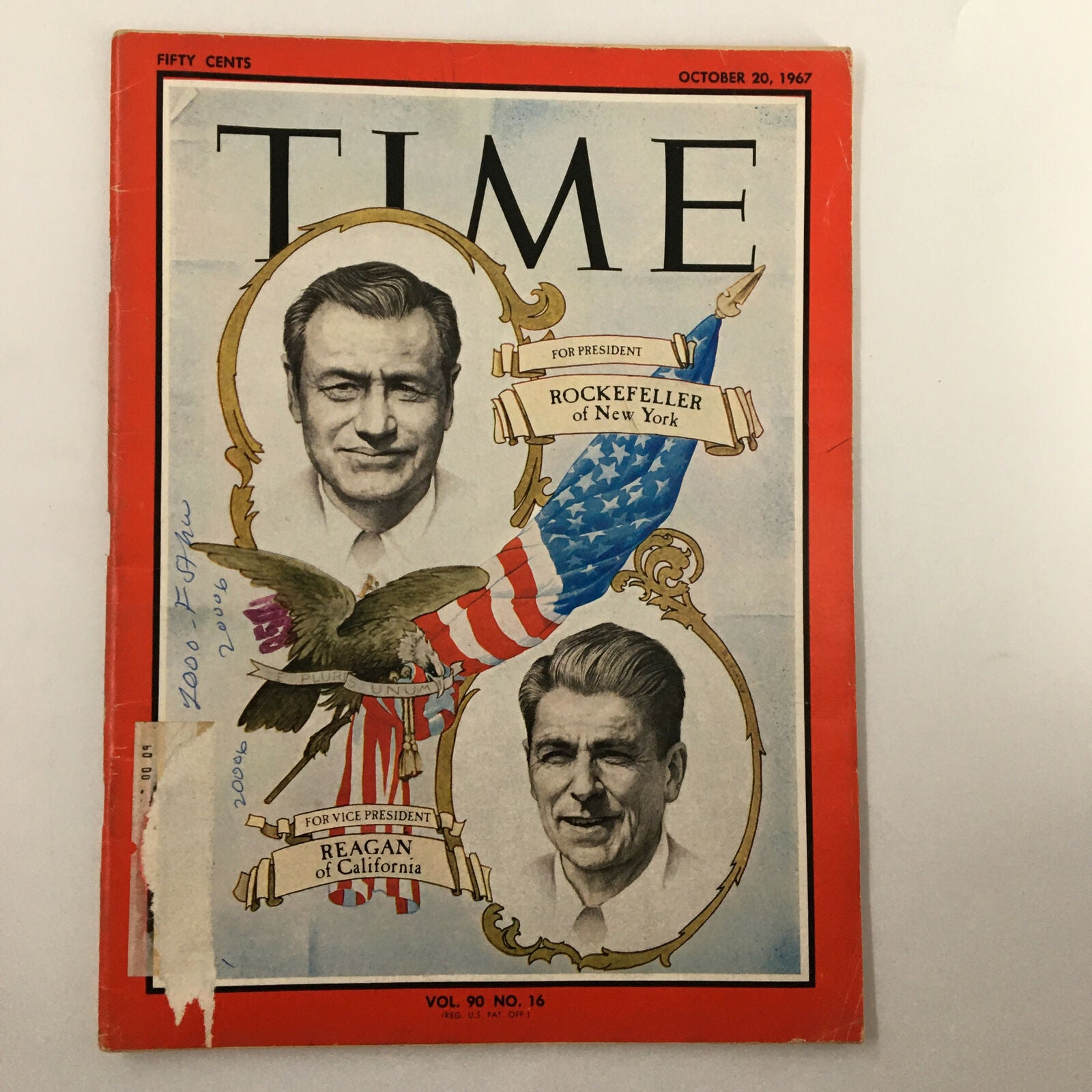 Time Magazine Oct 20 1967 Rockefeller Reagan Vintage