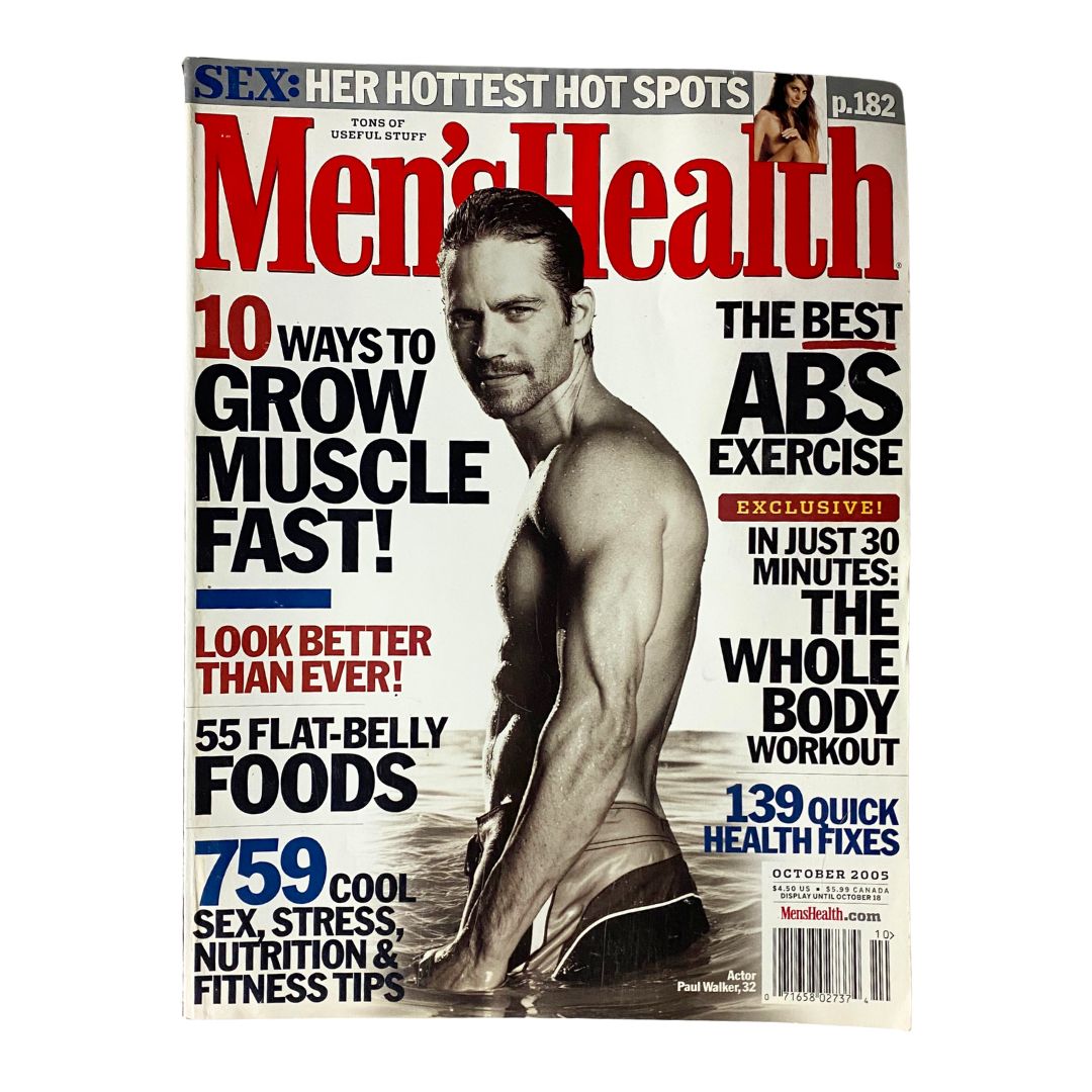 Men's Health Magazine October 2005 Actor Paul Walker Cover No Label