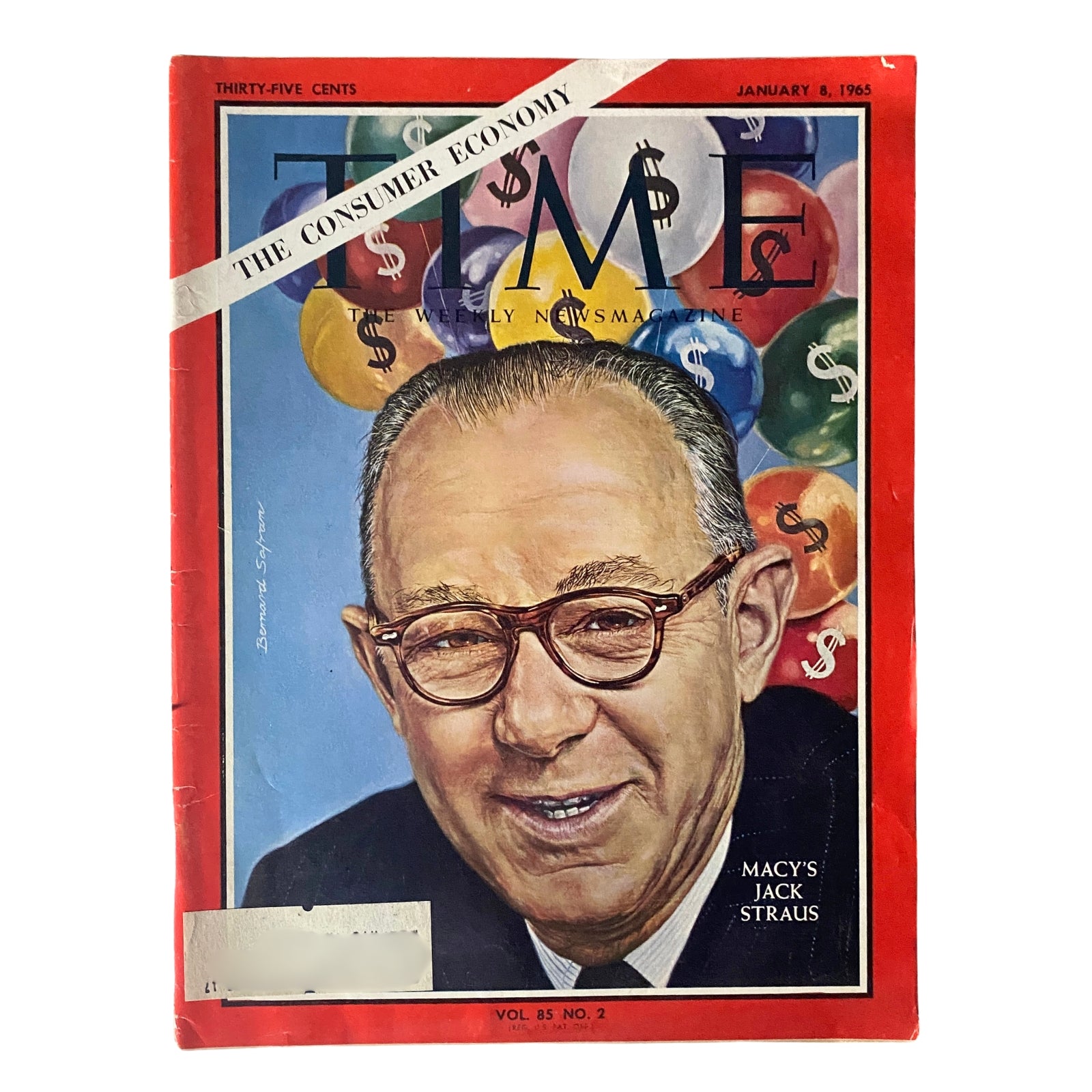 Time Magazine 1965 Jack Straus Vintage Magazine
