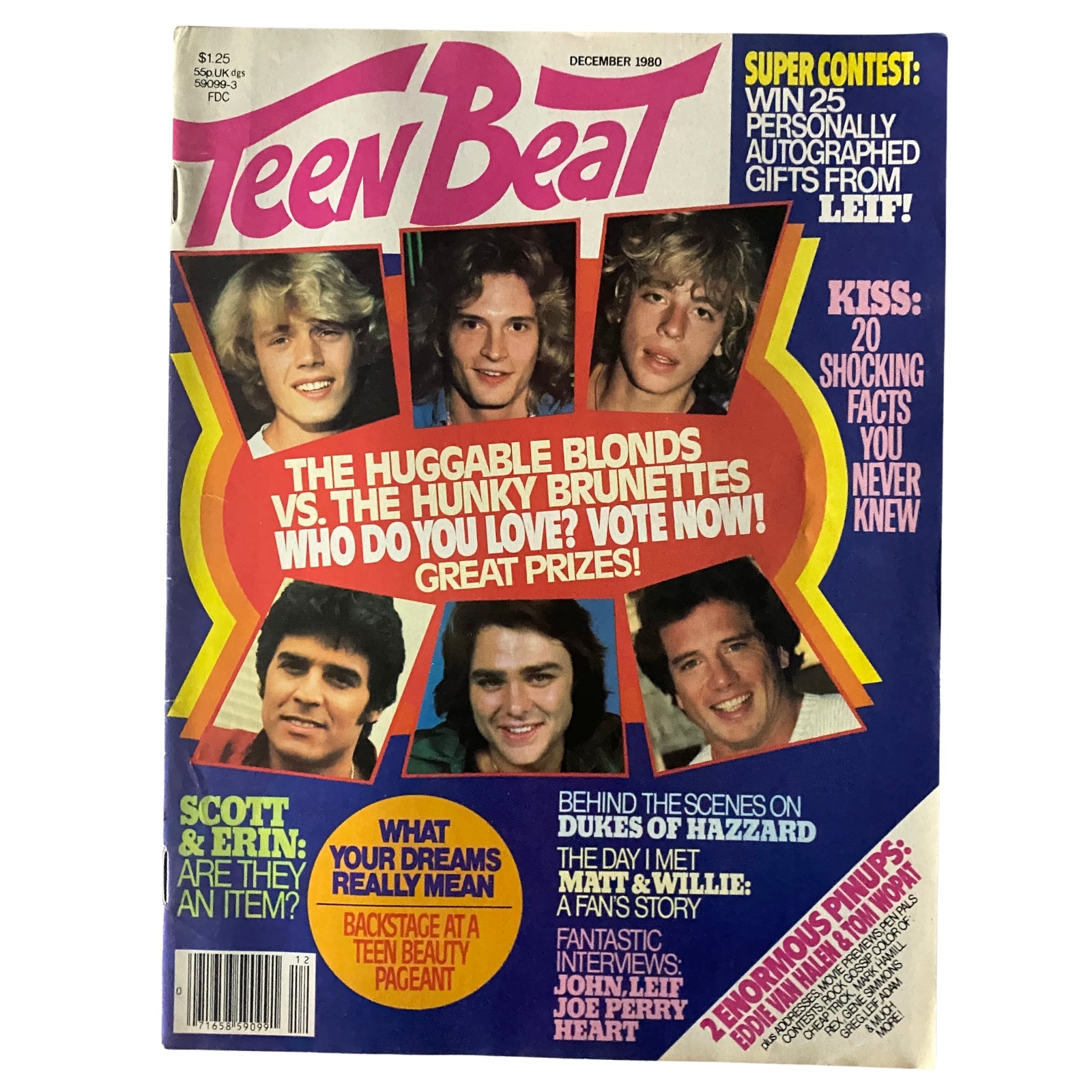 Teen Beat Magazine December 1980 Leif Garrett Shaun Cassidy w Poster N