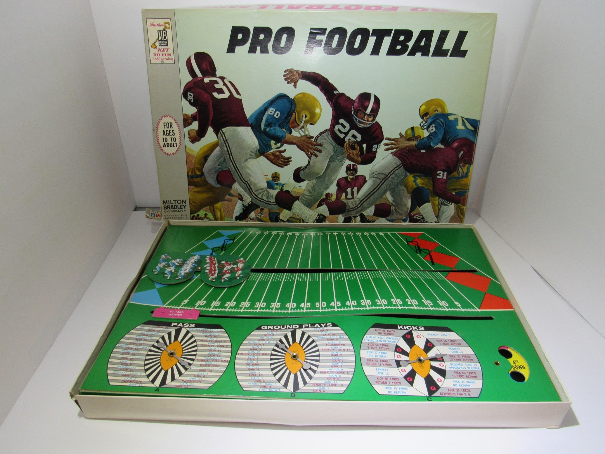 Vintage 1964 Pro Football Game by Milton Bradley 100% Complete with In