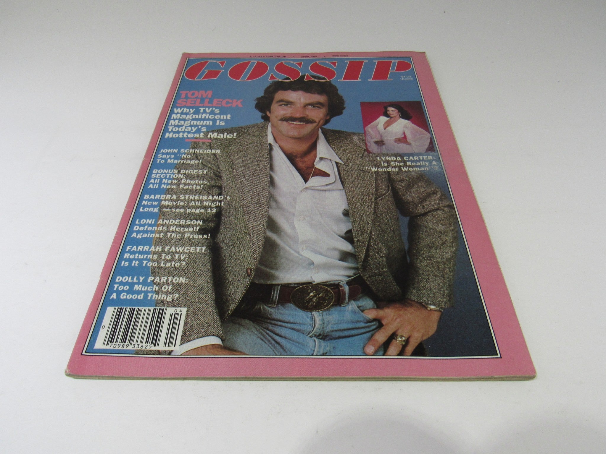 VTG Gossip Magazine April 1981 - Tom Selleck - Linda Carter - NO LABEL