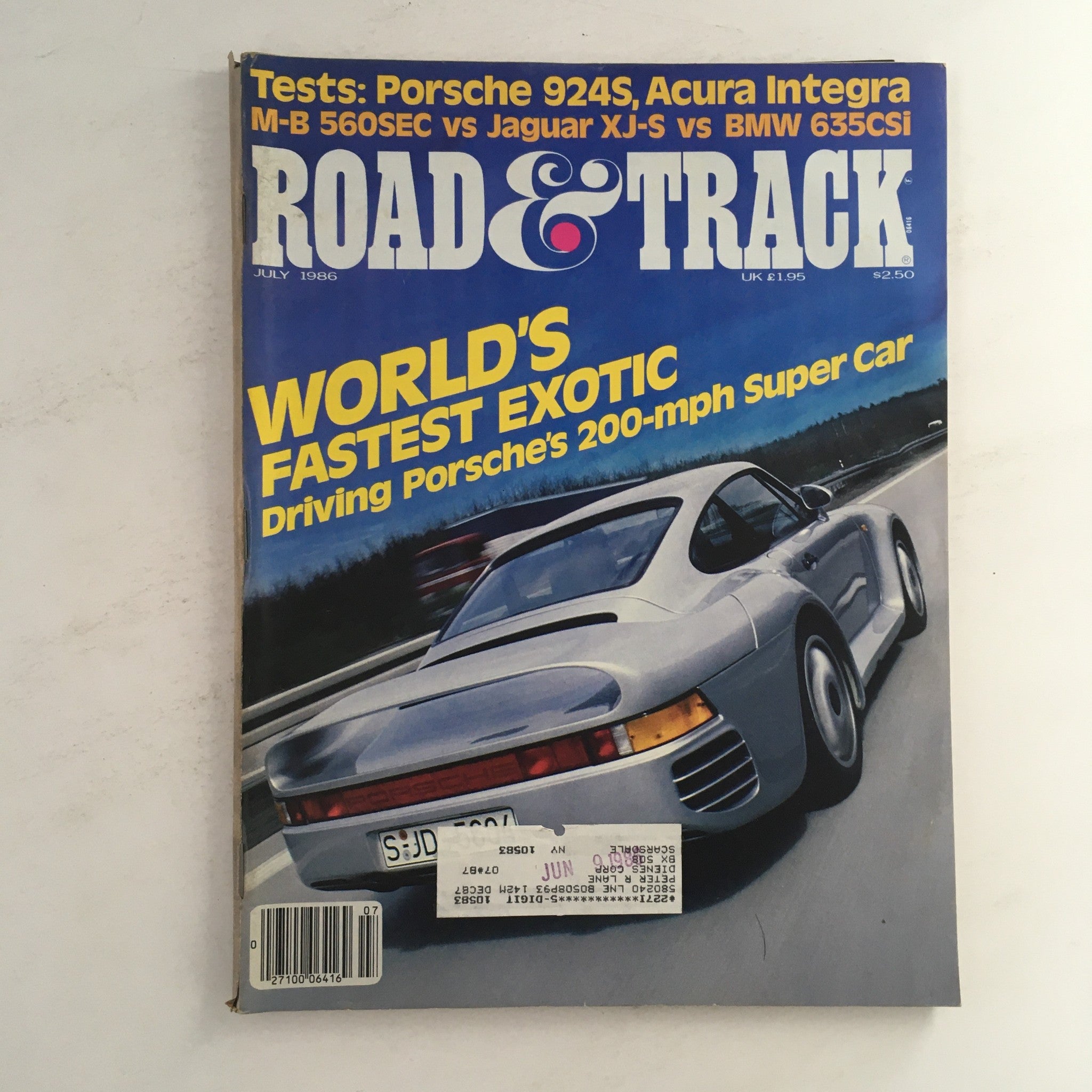 Road & Track July 1986 Porsche & Acura Vintage Magazine ...