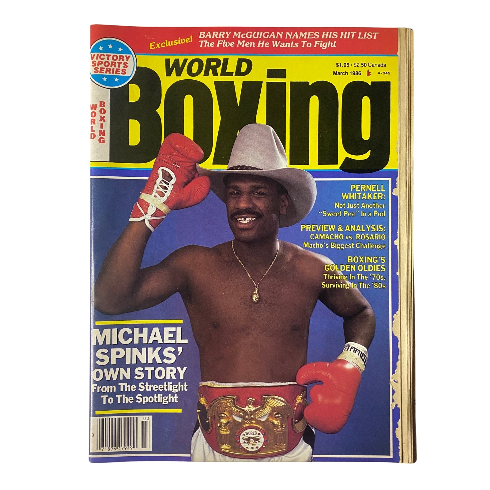 World Boxing Mag Mar 1986 Spinks Vintage Magazine