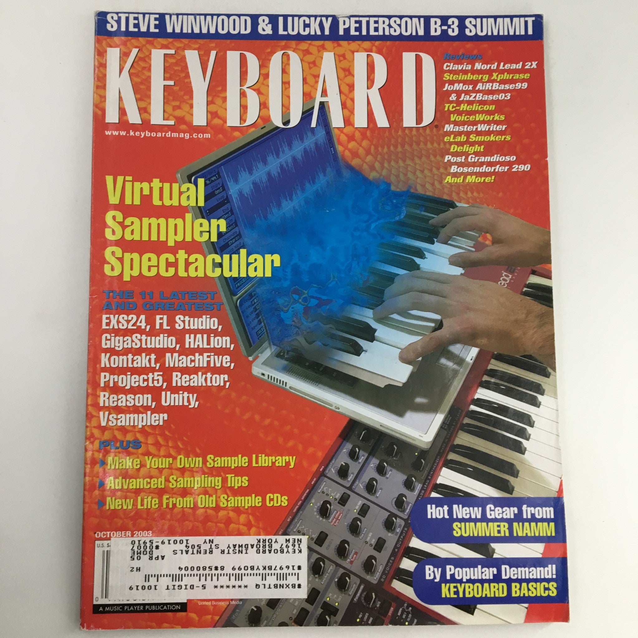 Keyboard Magazine October 2003 Steve Winwood & Lucky Peterson B-3 Summ