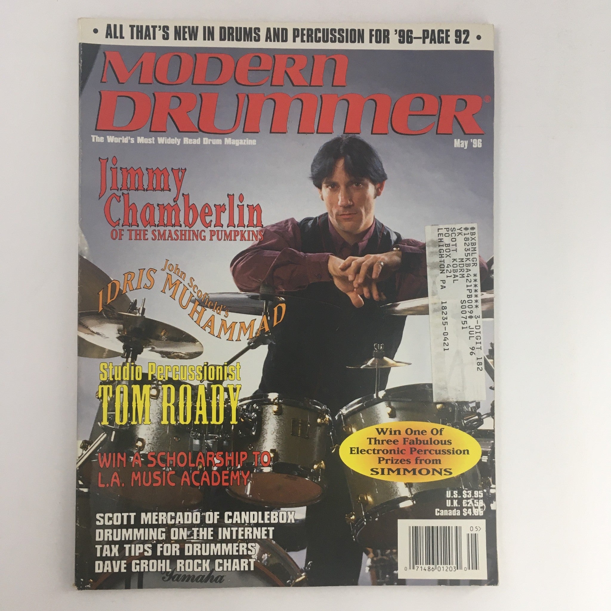 Modern Drummer May 1996 Jimmy Chamberlin