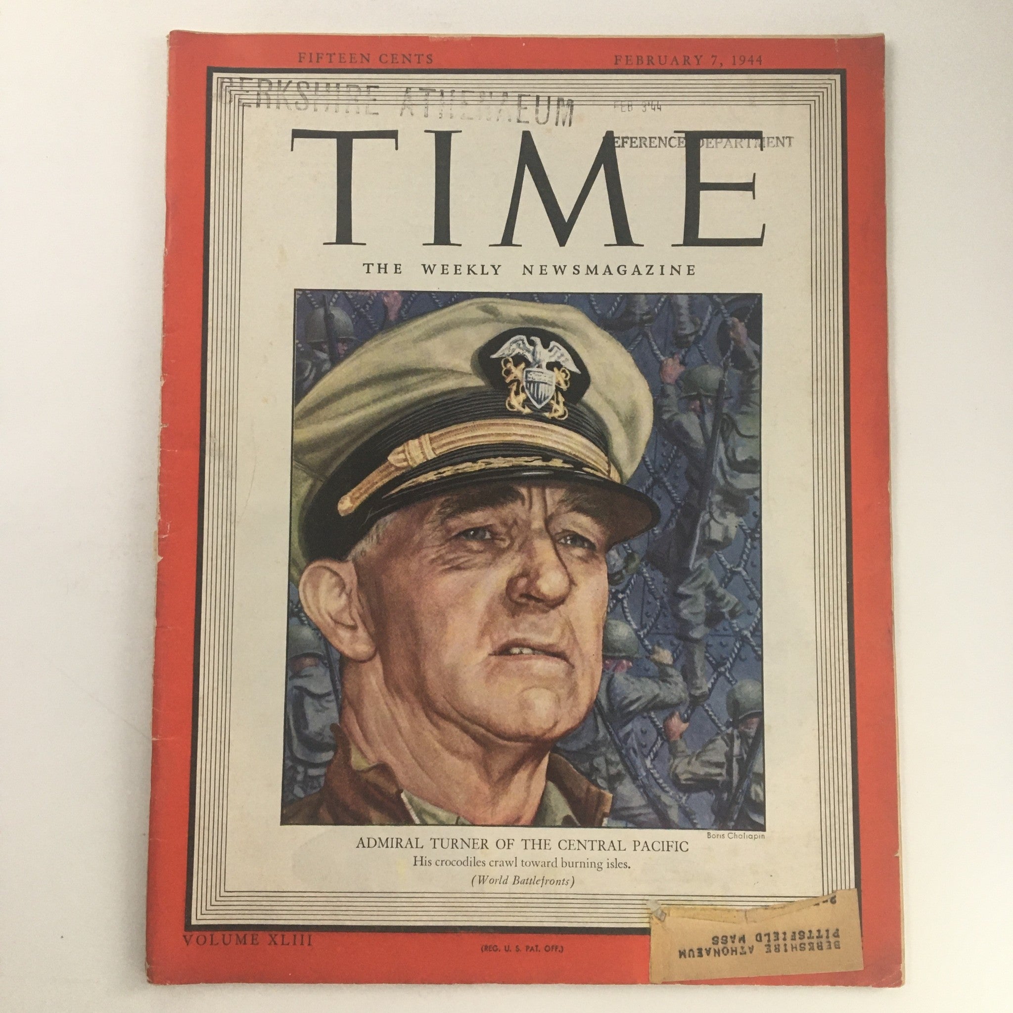 Time Magazine Feb 1944 - Richmond Turner