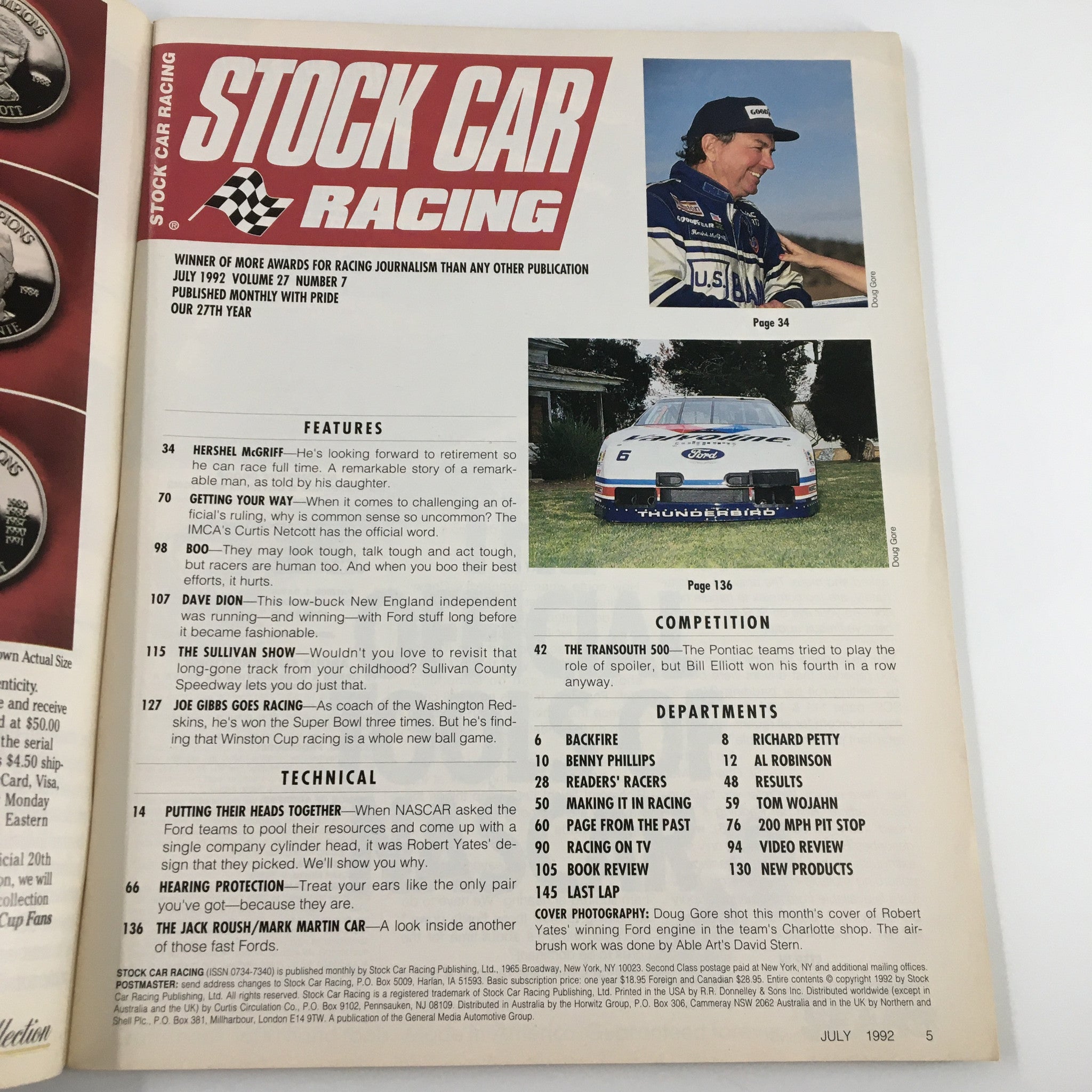 Stock Car Racing July 1992 Vintage Magazine