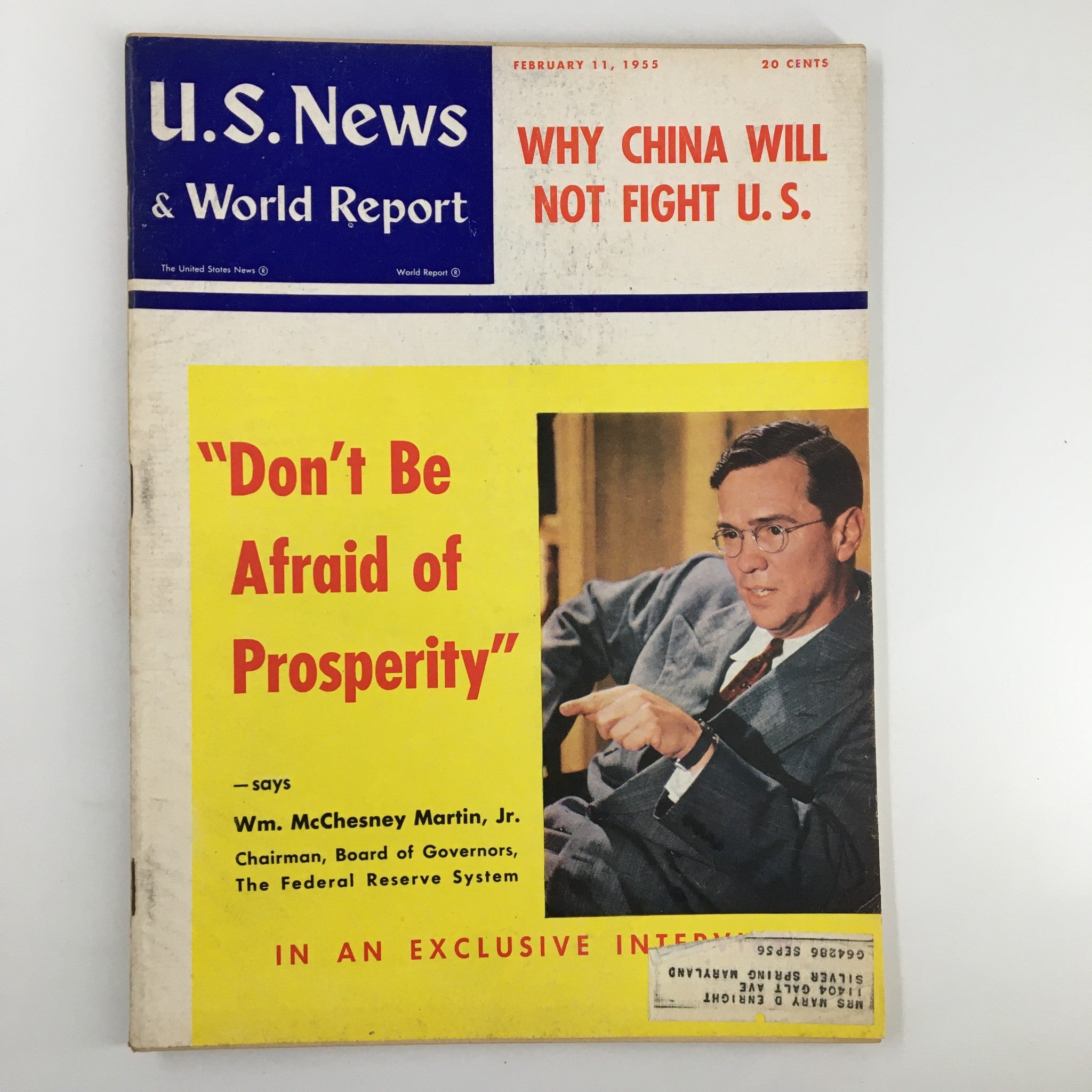 US News & World Report Magazine February 11 1955 Wm. McChesney Martin