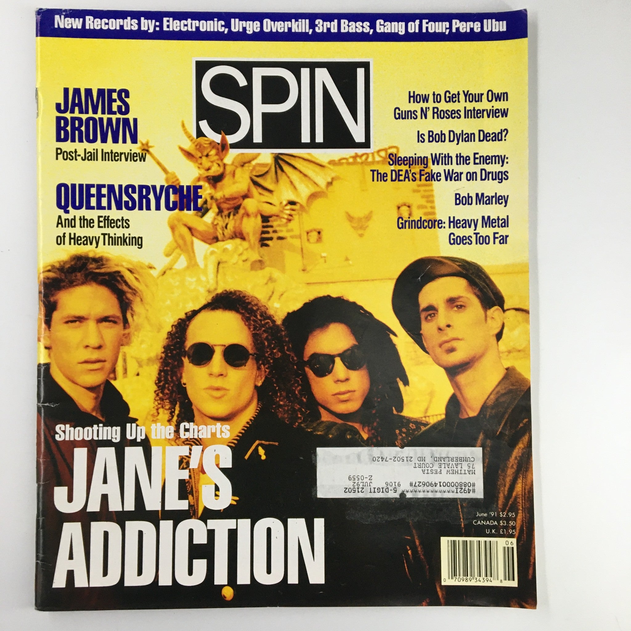 Spin Magazine June 1991 Vol 7 #3 Jane's Addiction, James Brown & Queen