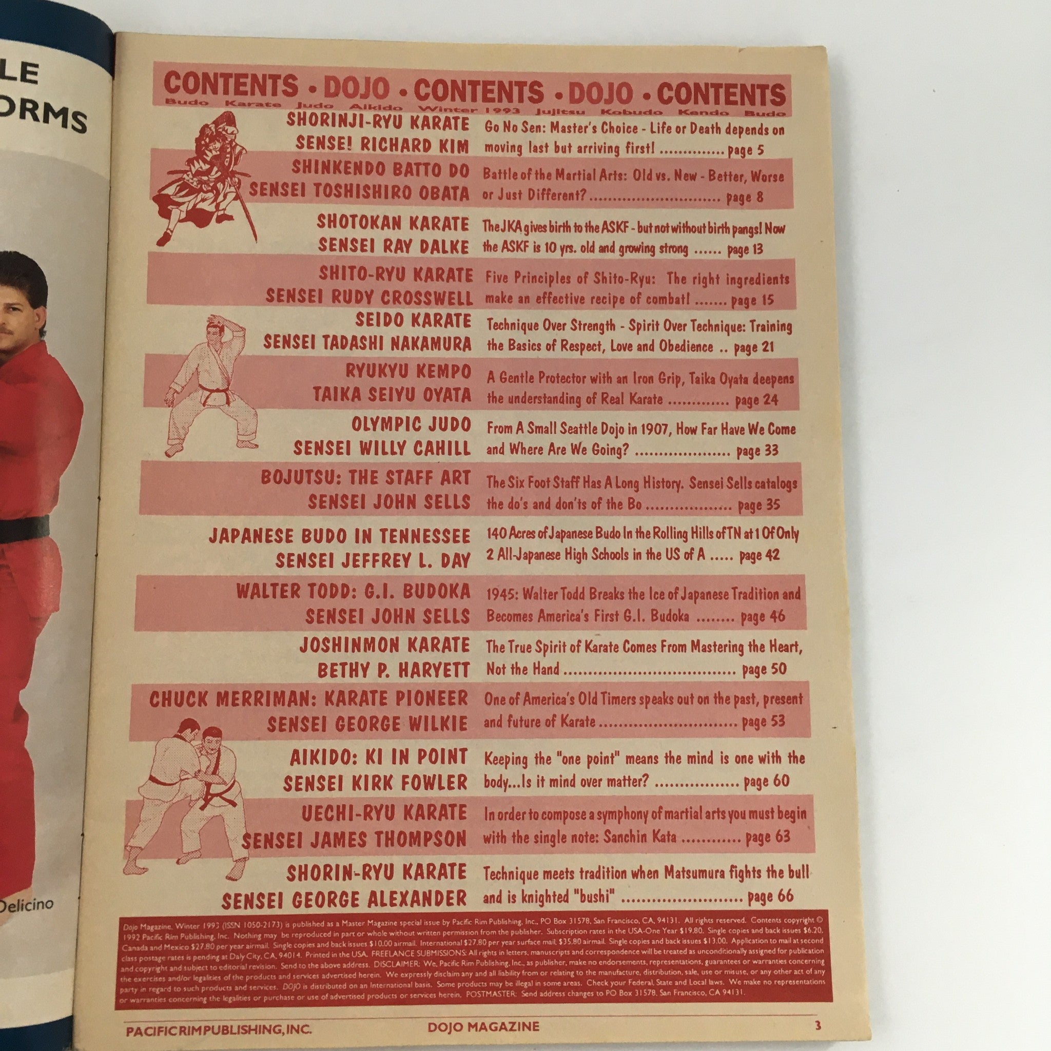 Dojo Magazine Winter 1993 Headmaster Sensei Toshishiro Obata Feature