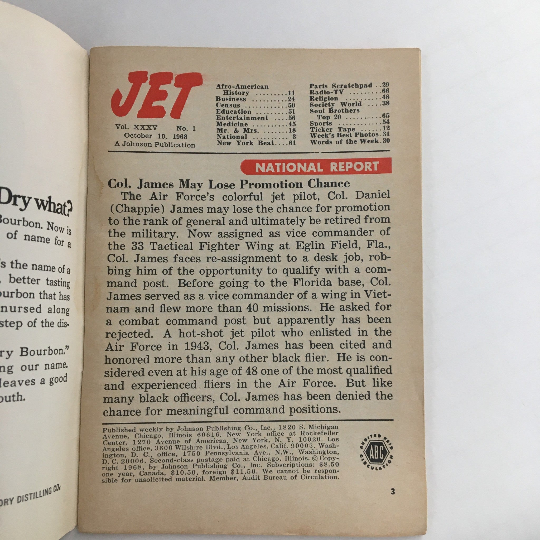 Jet Magazine October 10 1968 Vintage
