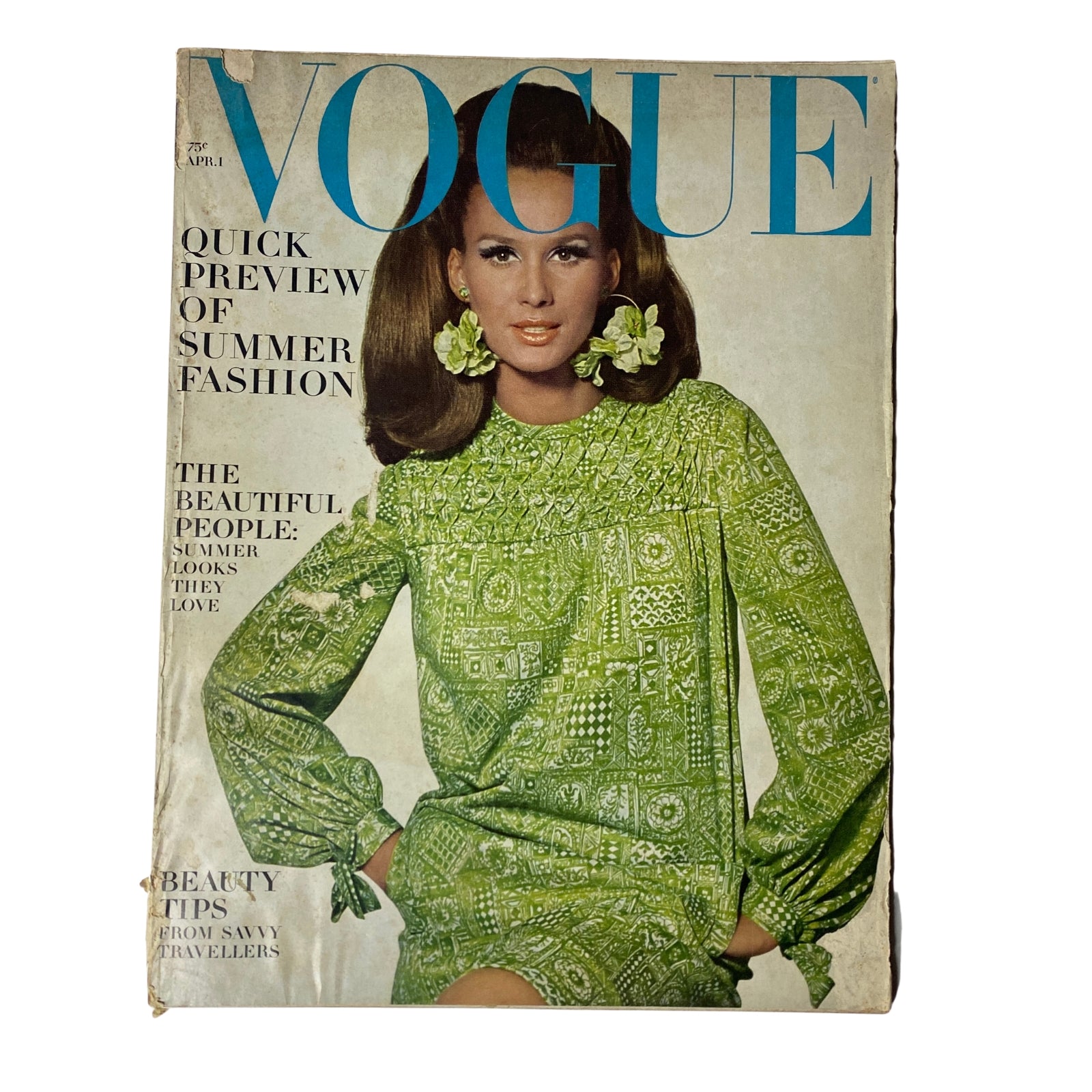 Vogue April 1, 1966 Brigitte Bauer Vintage Magazine