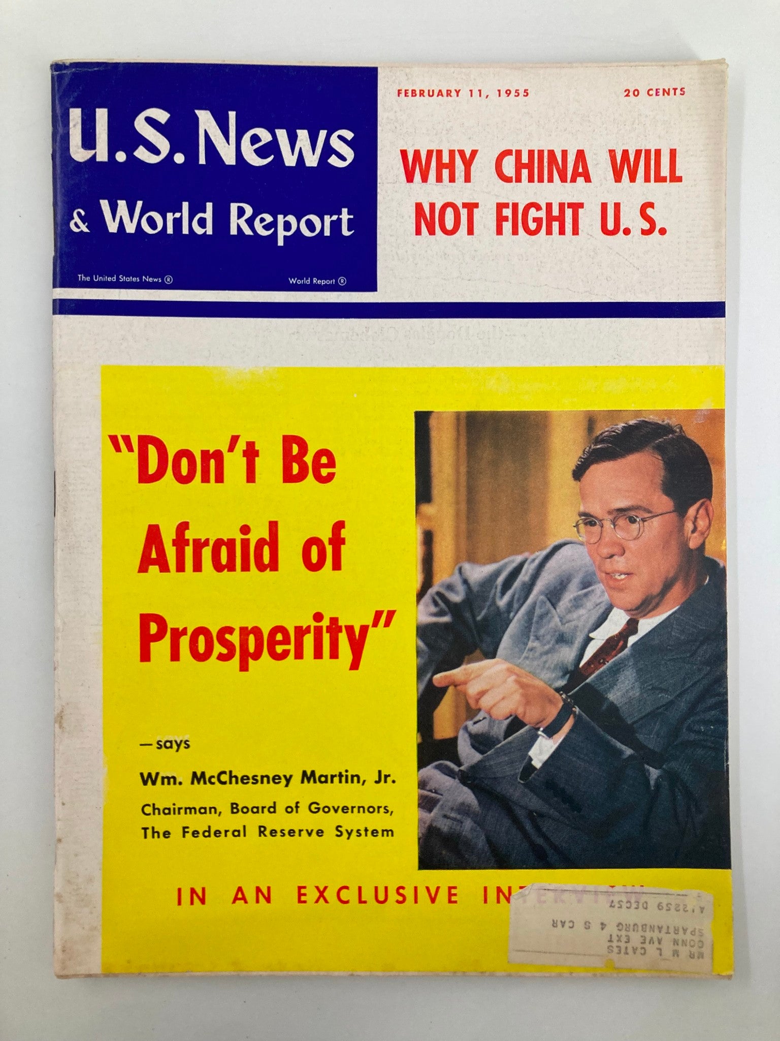US News & World Report Magazine February 11 1955 McChesney Martin Jr.