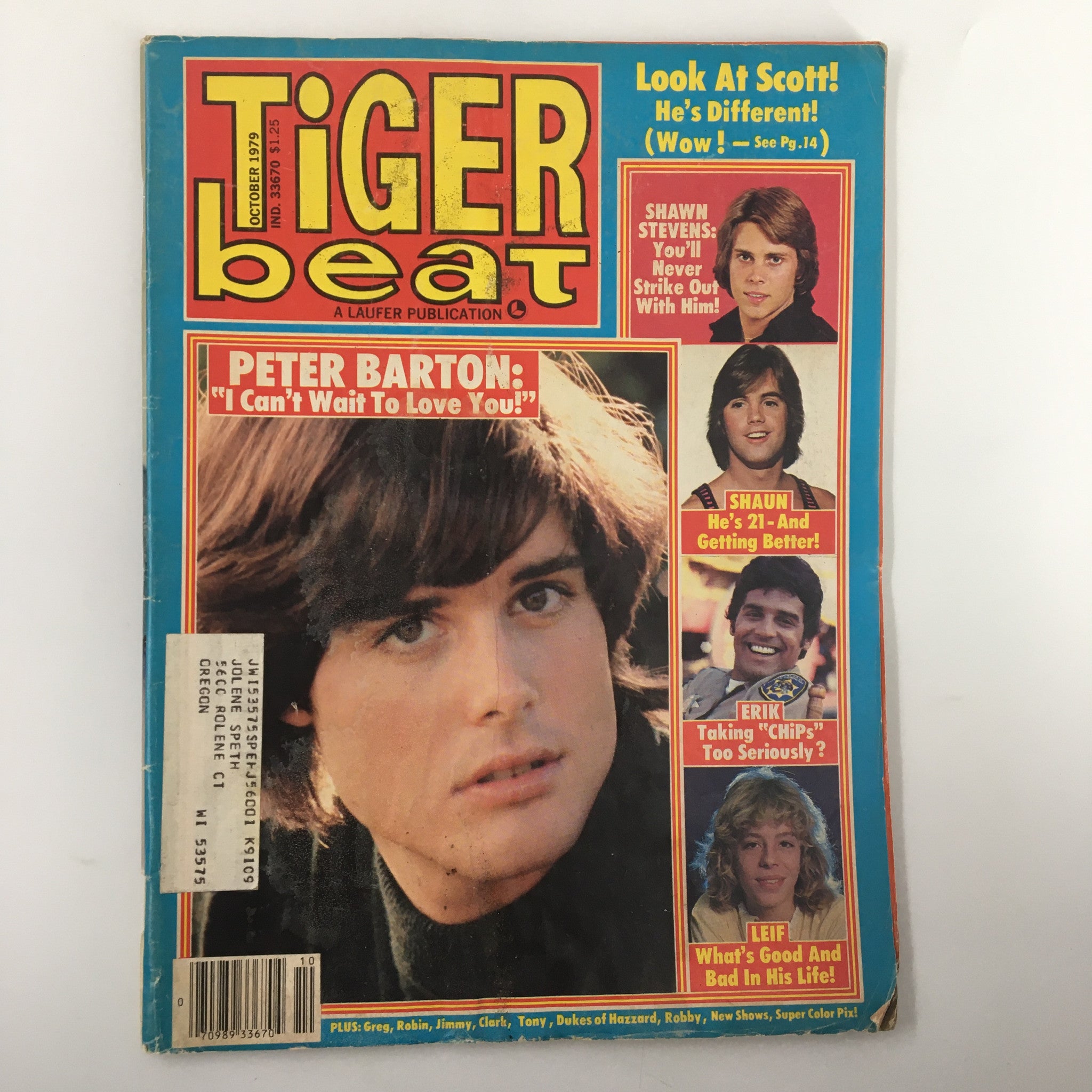 Tiger Beat October 1979 Peter Barton