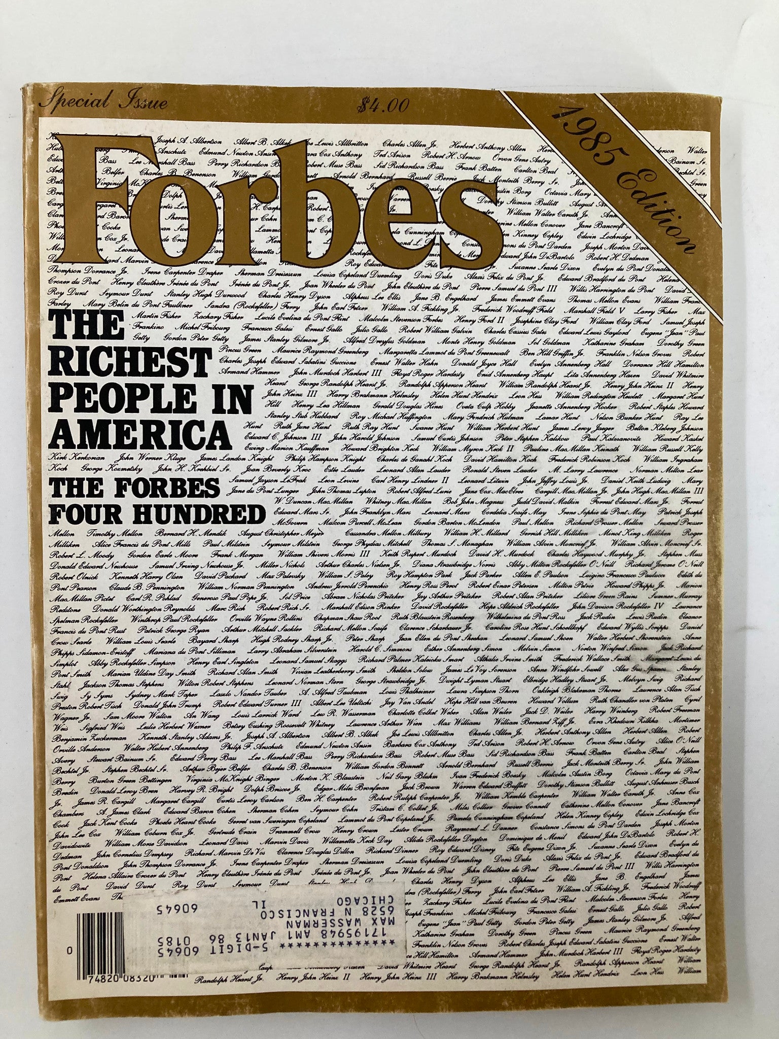 VTG Forbes Magazine 1985 The Richest People in America The Forbes Four