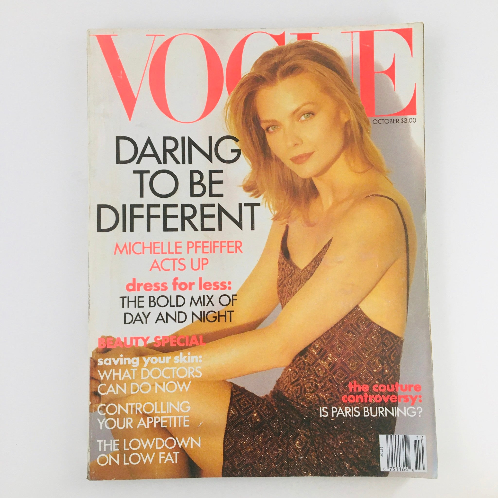 Vogue Magazine October 1991 American Actress Michelle Pfeiffer, No Lab