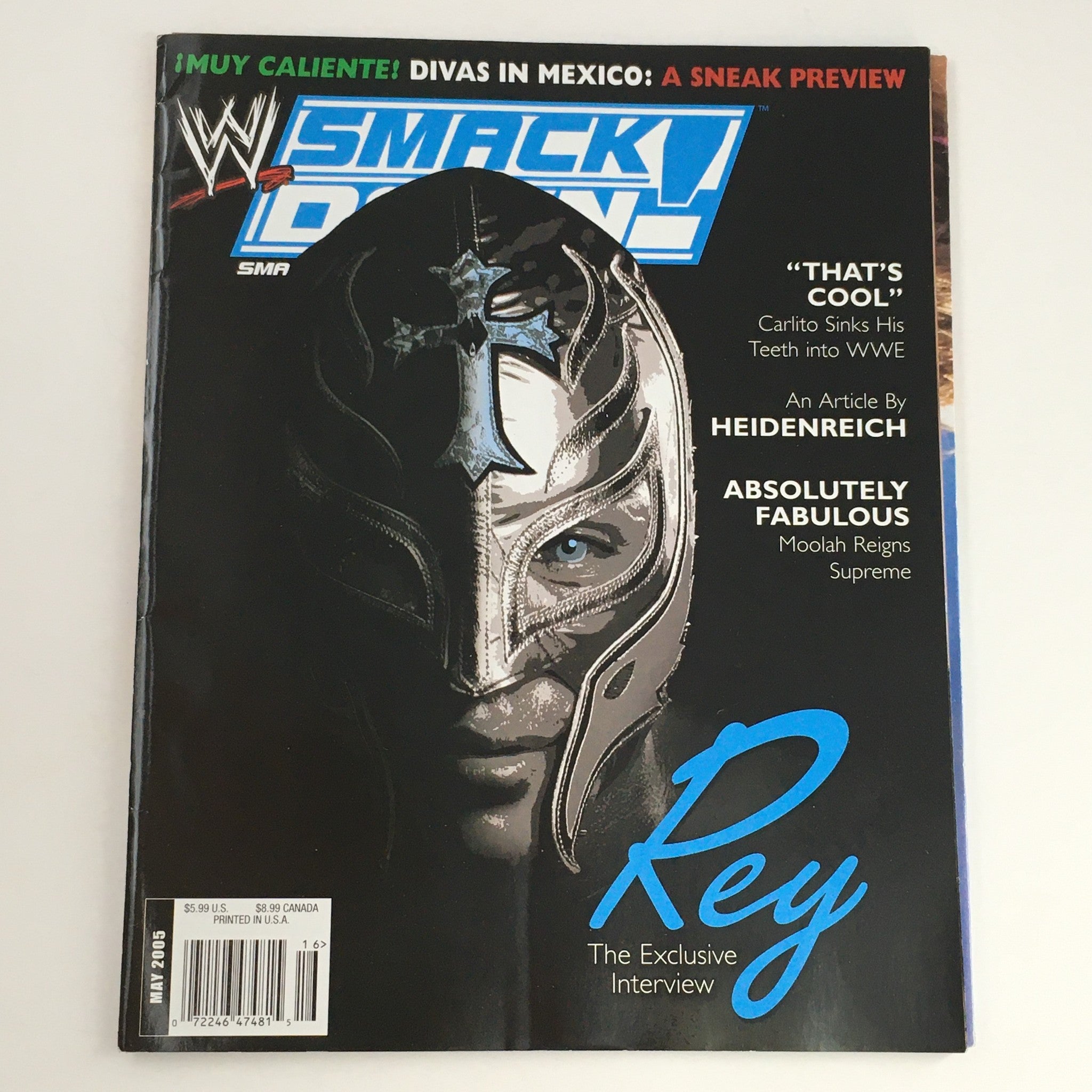 WWE Raw Magazine May 2005 Rey Mysterio & Moolah Reigns, w Poster No La
