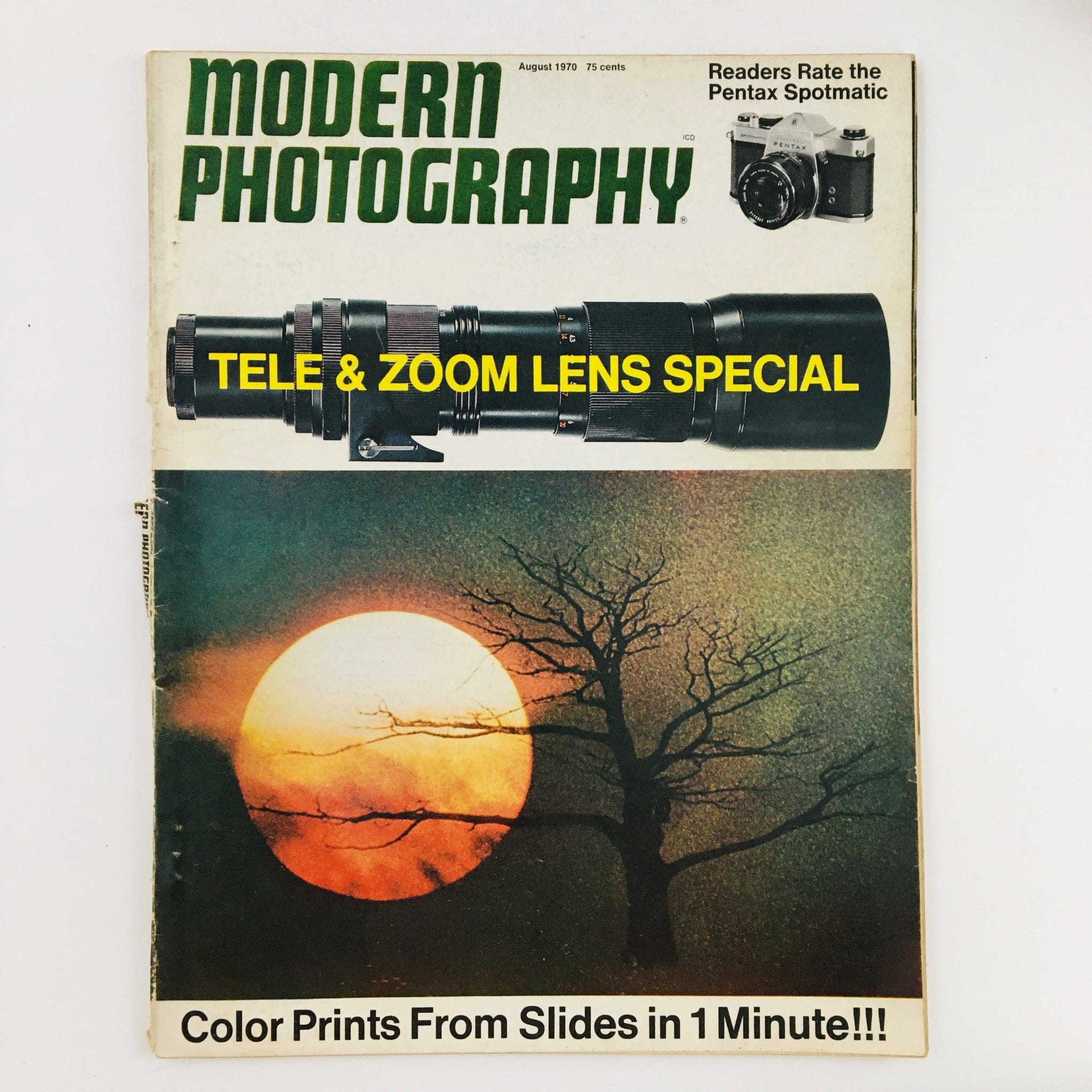 Modern Photography Magazine August 1970 Tele & Zoom Lens Special No La